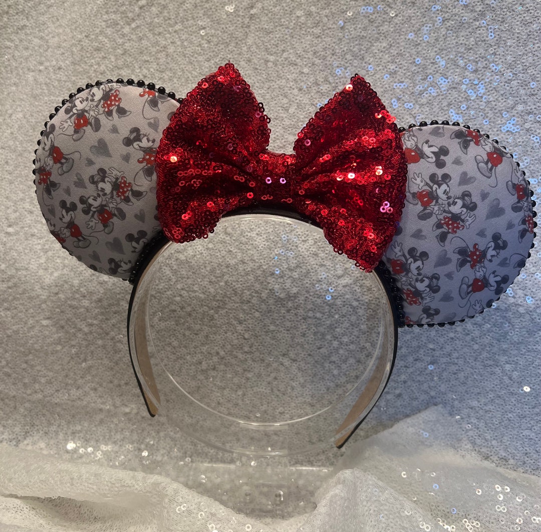 Mickey and Minnie Ears, Disney Inspired, Disney Ears, Bow, Mickey Ears ...