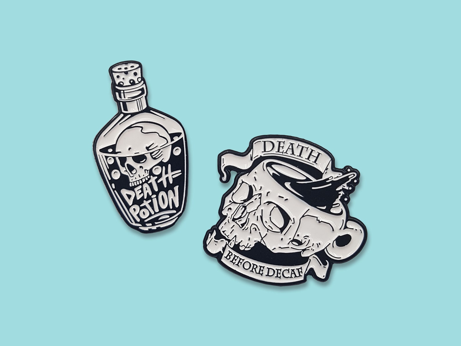 Skull Enamel Pin, Death Potion Enamel Pin, Skeleton Enamel Pin, Gothic ...