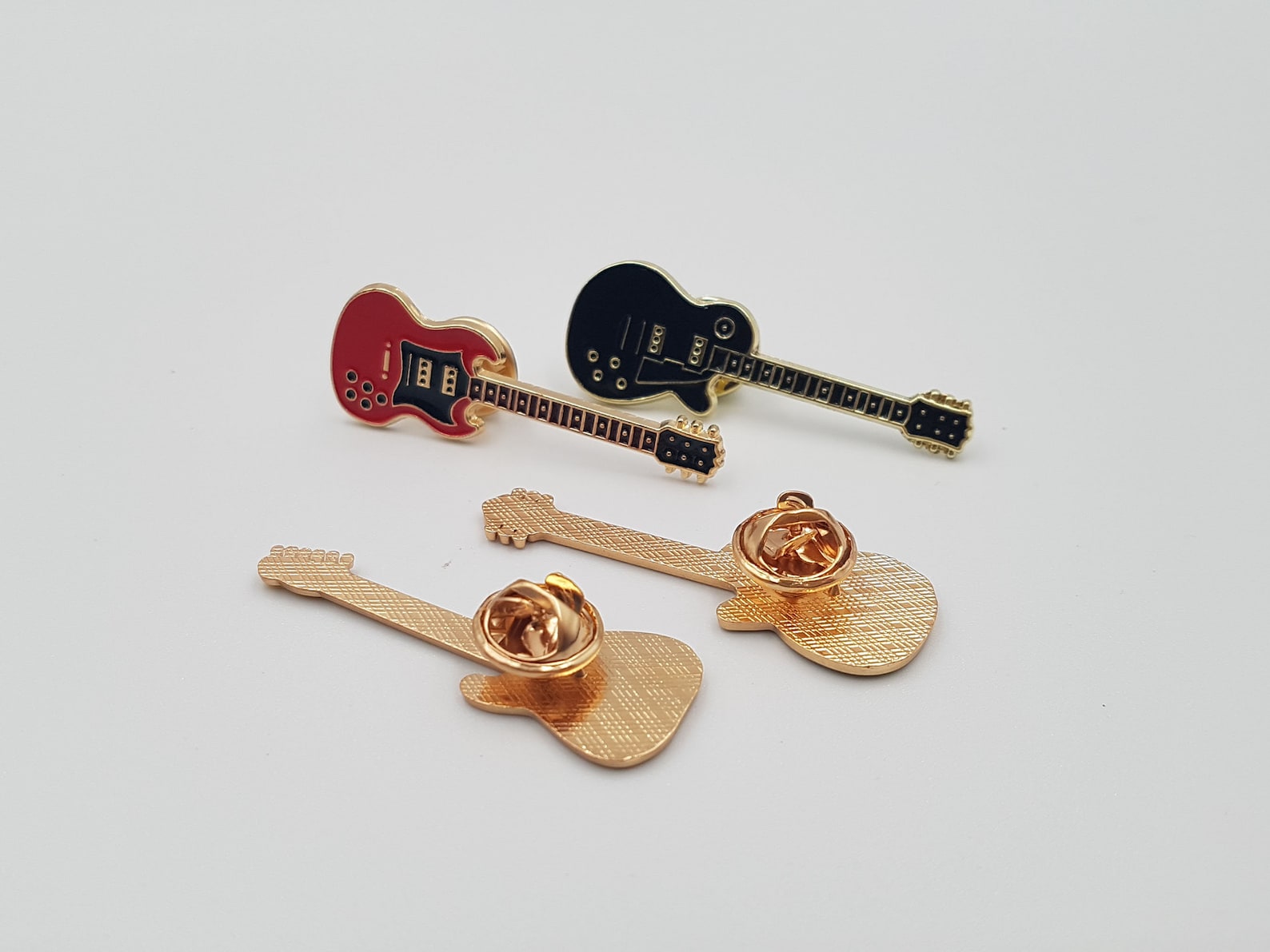 Guitar Enamel Pins, Enamel Pins, Guitar Collection Enamel Pins, 4 ...