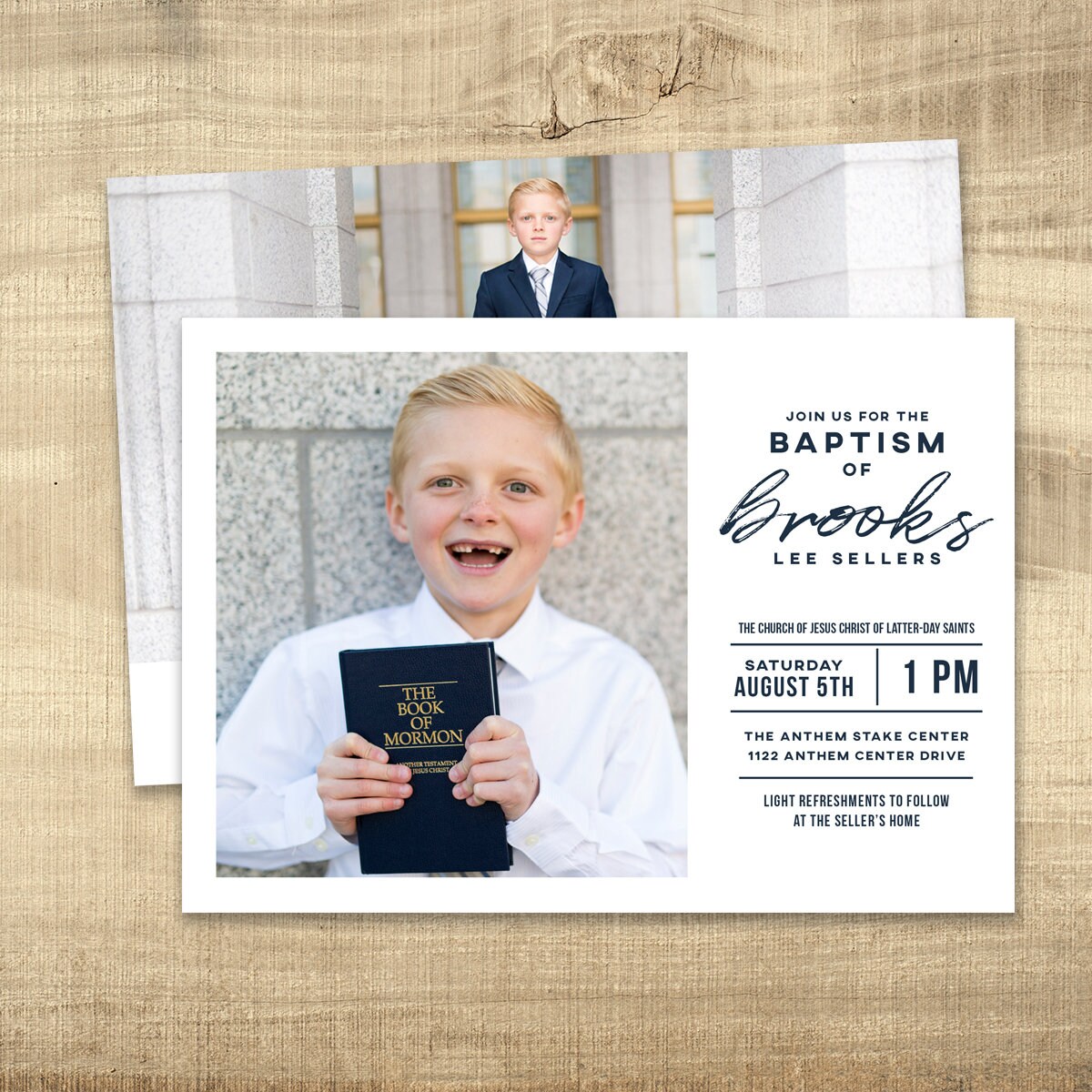 LDS Baptism Invitation Modern Baptism Announcement Digital | Etsy