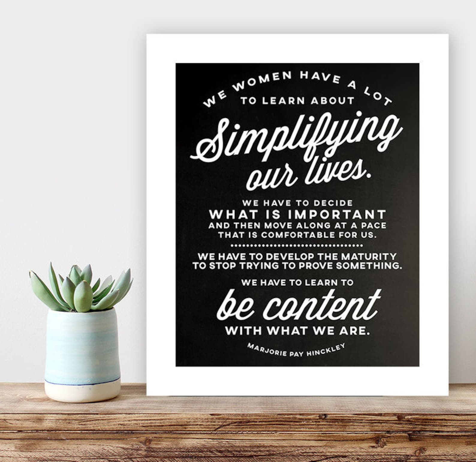 LDS Relief Society Simplify Poster Printable Lds Quote - Etsy