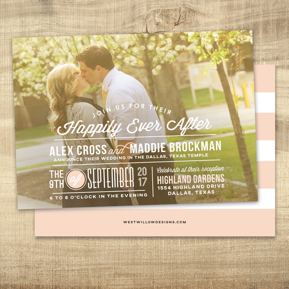 LDS Wedding Invitation Photo Wedding Invitation Custom | Etsy