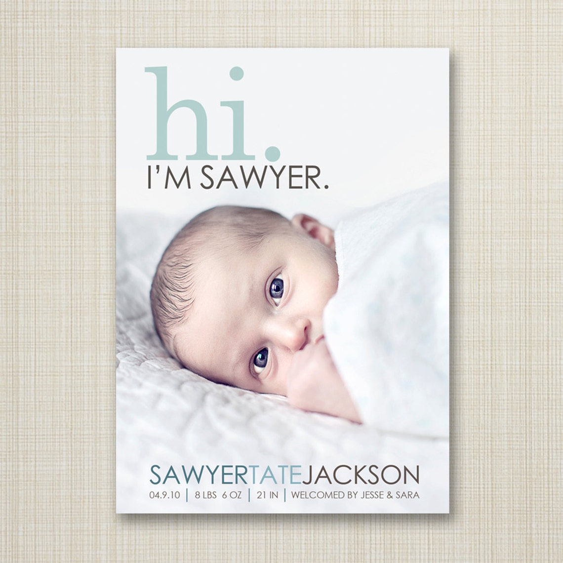 BIRTH ANNOUNCEMENT, Hi Baby Announcement Hello Baby Baby Boy ...