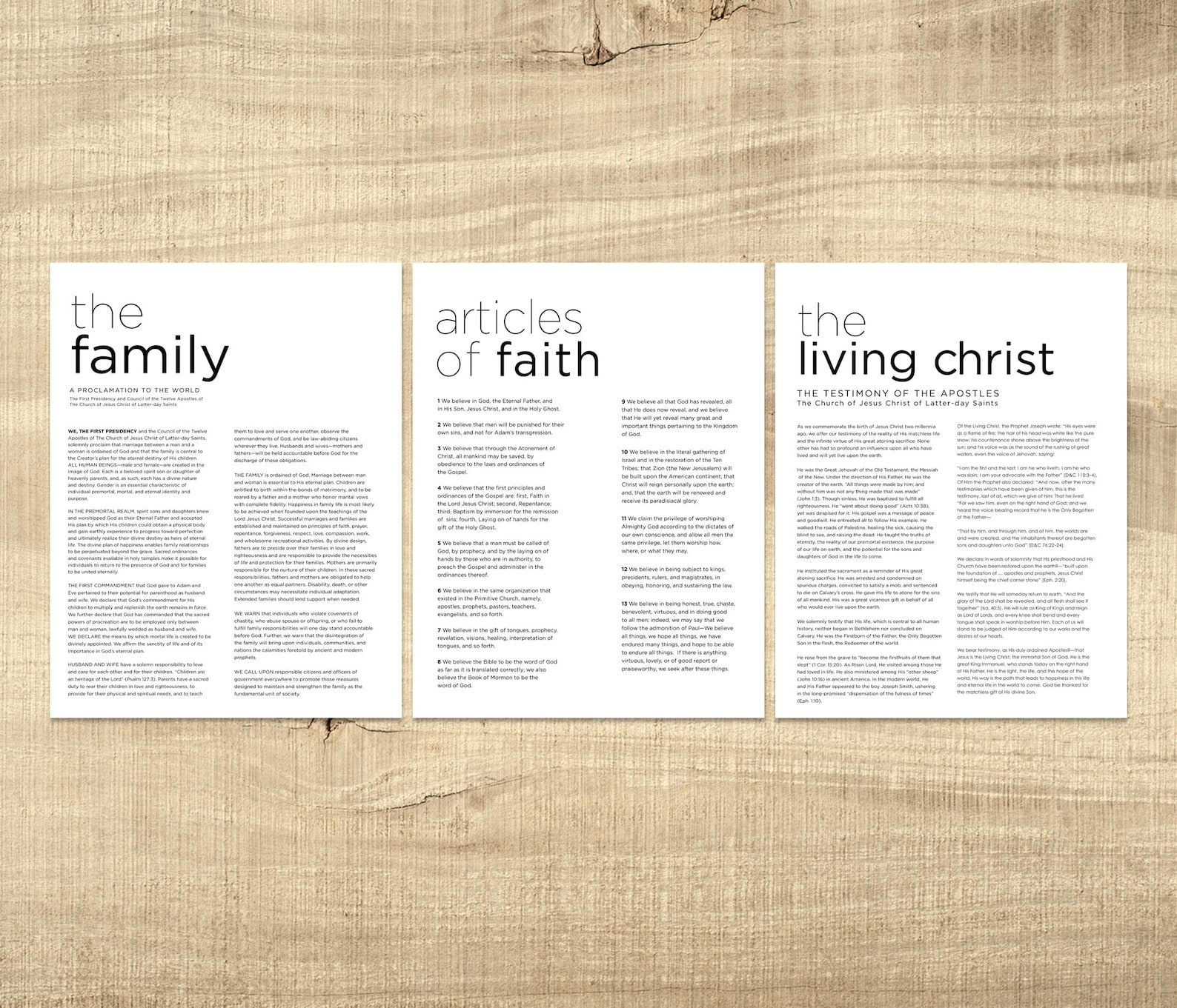 LDS Poster Set, the Family, the Living Christ, the Articles of Faith ...