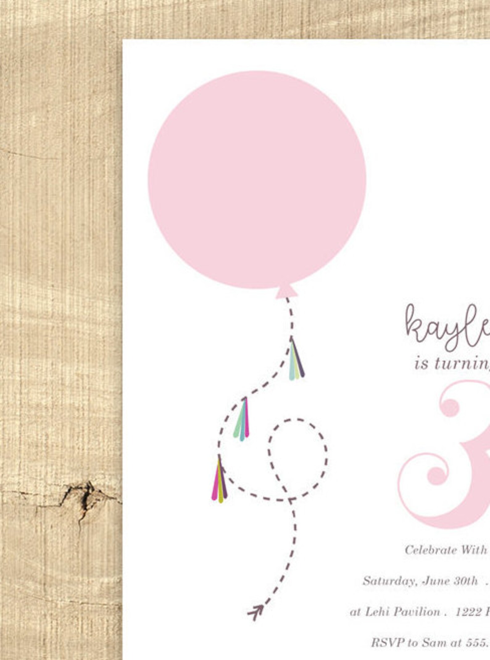 Balloon Birthday Invitation Girl Children's Birthday | Etsy