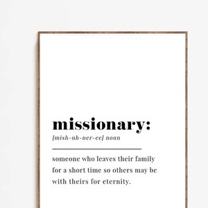 Missionary Definition Printable Art | LDS Missionary Modern Poster Art ...