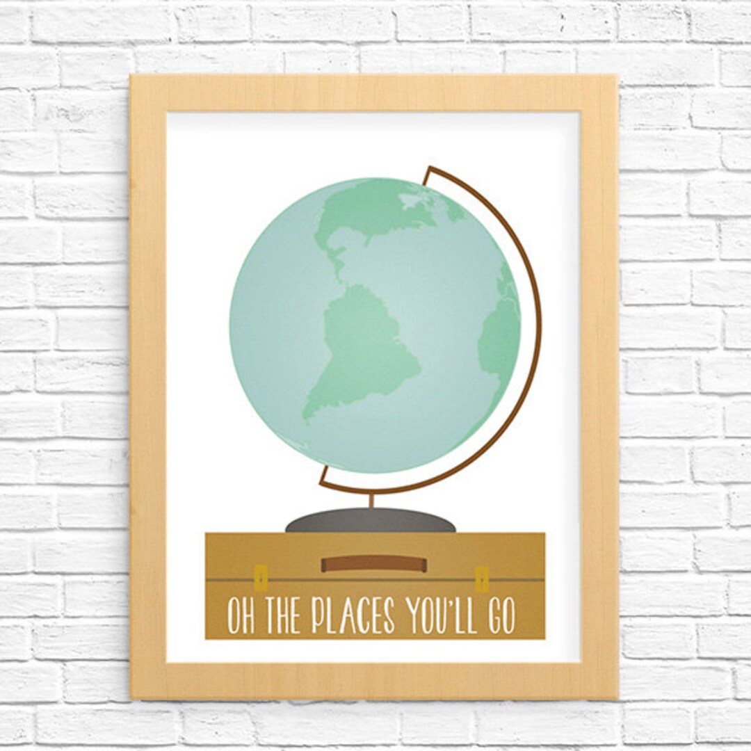 Oh the Places You Will Go Poster, Children's Art Print, Nursery Wall ...