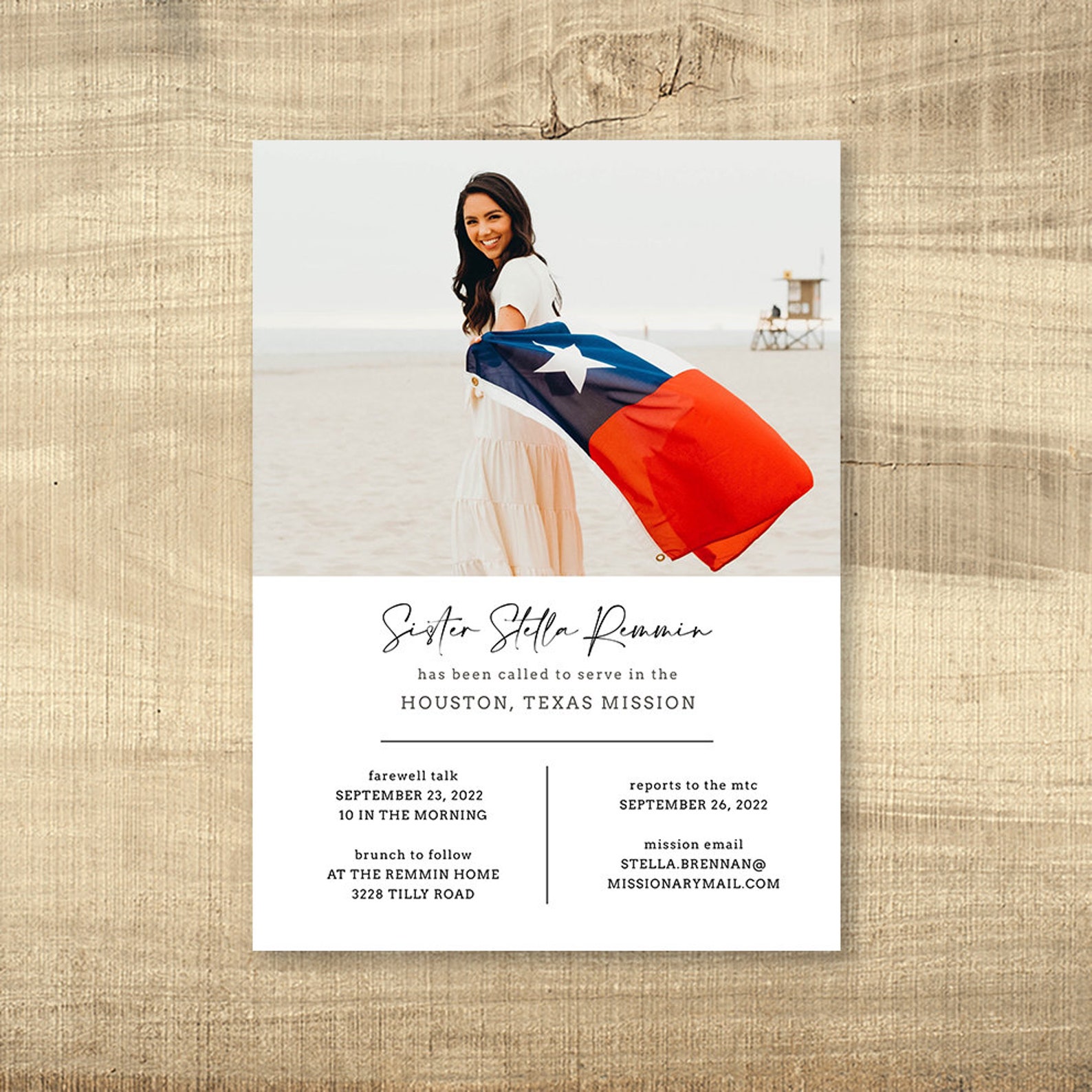 Missionary Announcement LDS Mission Farewell Invitation Downloadable ...