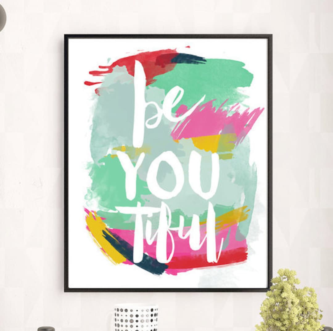 Beyoutiful Watercolor Printable Poster, INSTANT DOWNLOAD Printable ...