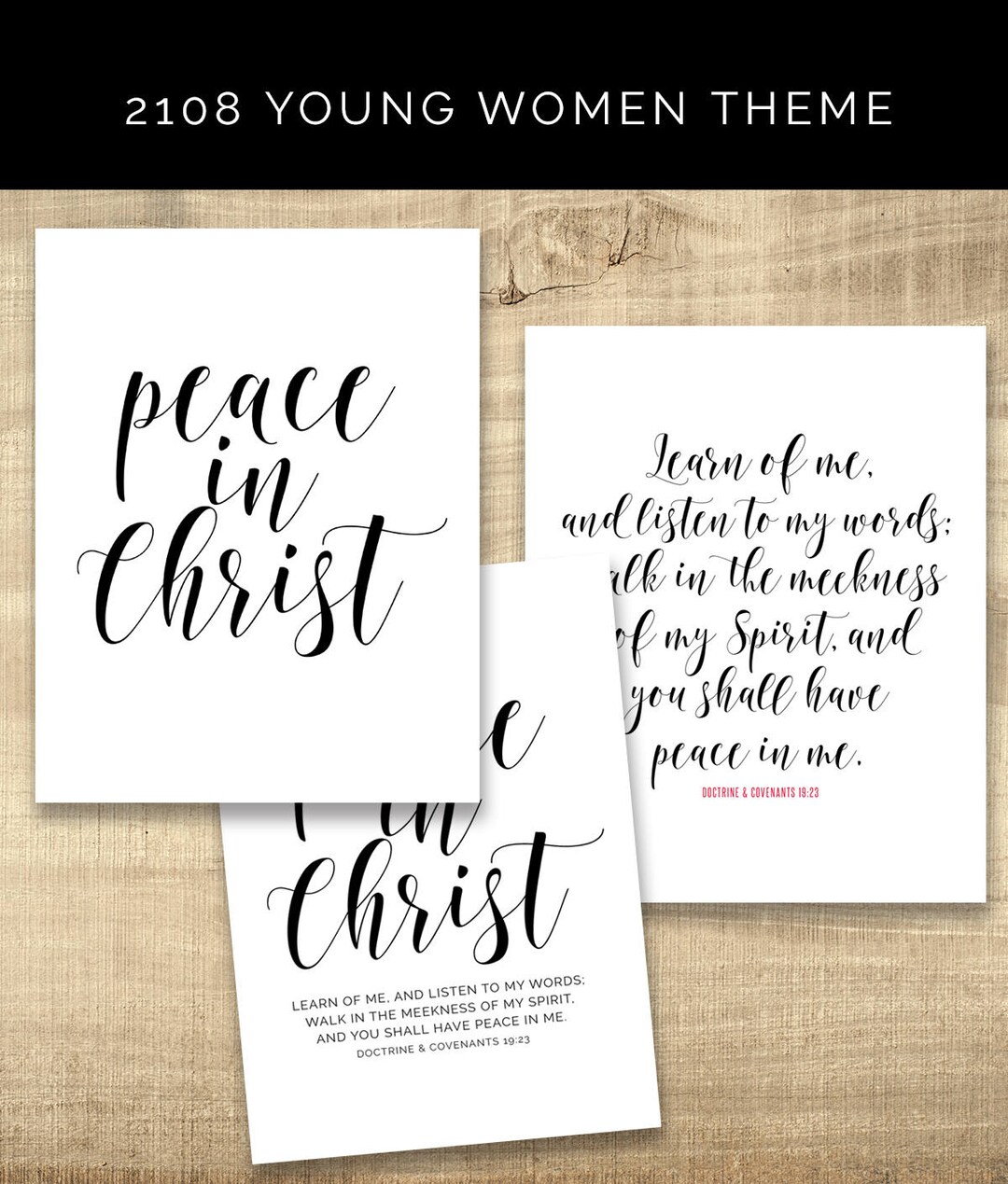 2018 LDS Youth Theme - Peace in Christ - Printable Files All Sizes ...