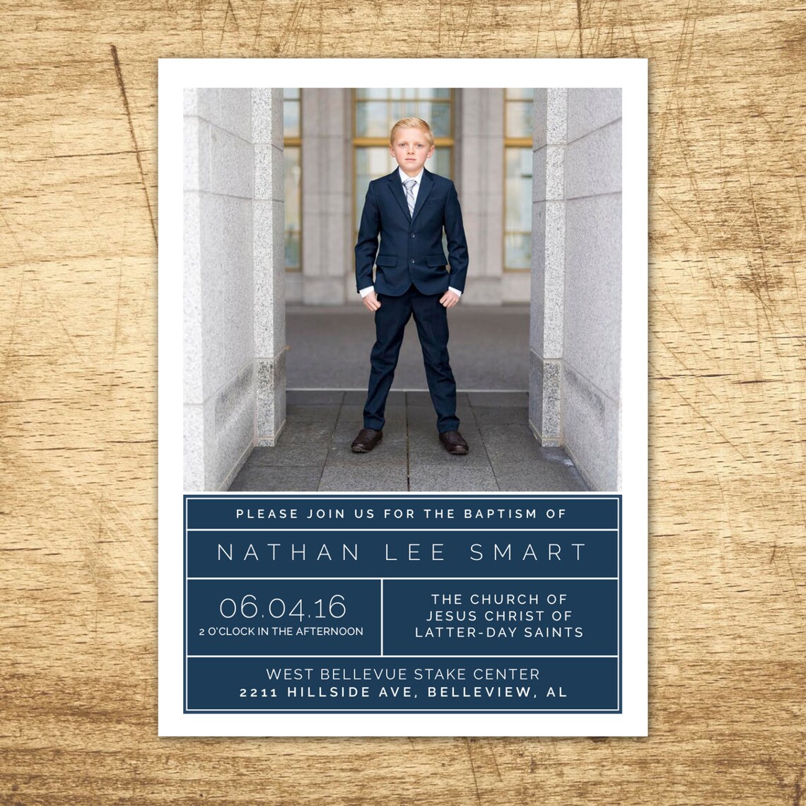 LDS Baptism Invitation Modern Baptism Announcement digital | Etsy