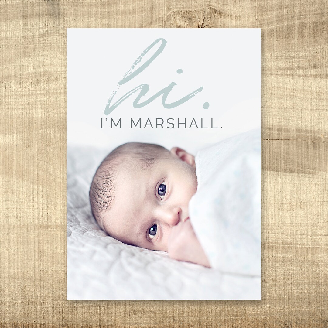 Custom Photo Birth Announcement - Classic Meets Modern. - Etsy