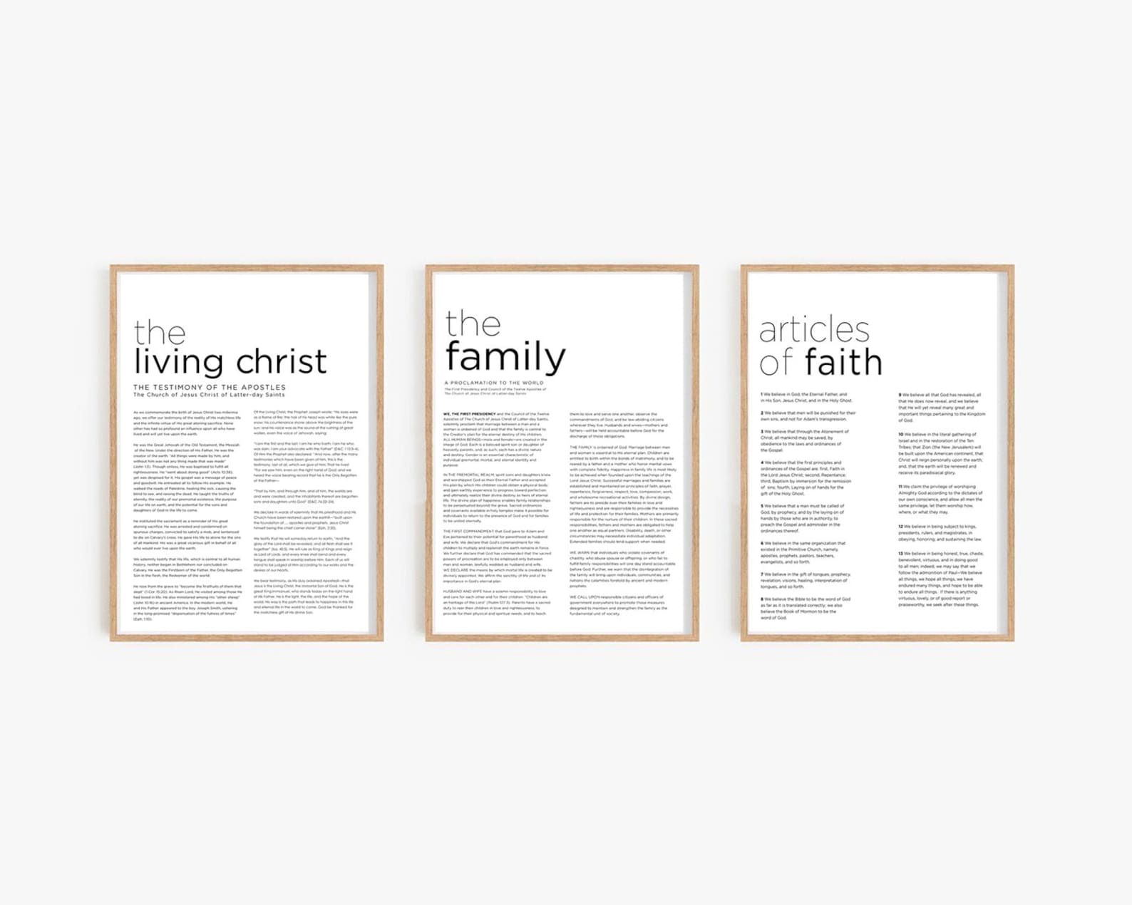 LDS Poster Set the Family the Living Christ the Articles of - Etsy