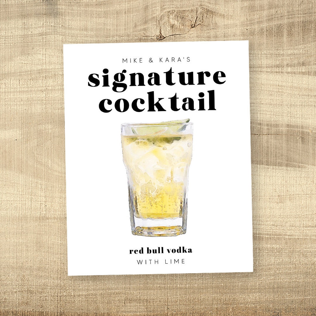Printable Signature Cocktails Sign | Editable Template Wedding ...