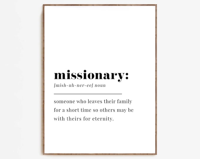 Missionary Definition Printable Art | LDS Missionary Modern Poster Art ...