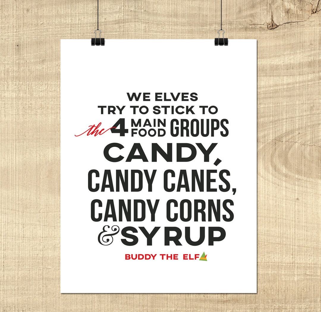 Printable Christmas Decor, Elf Poster Digital, Buddy the Elf, Christmas ...