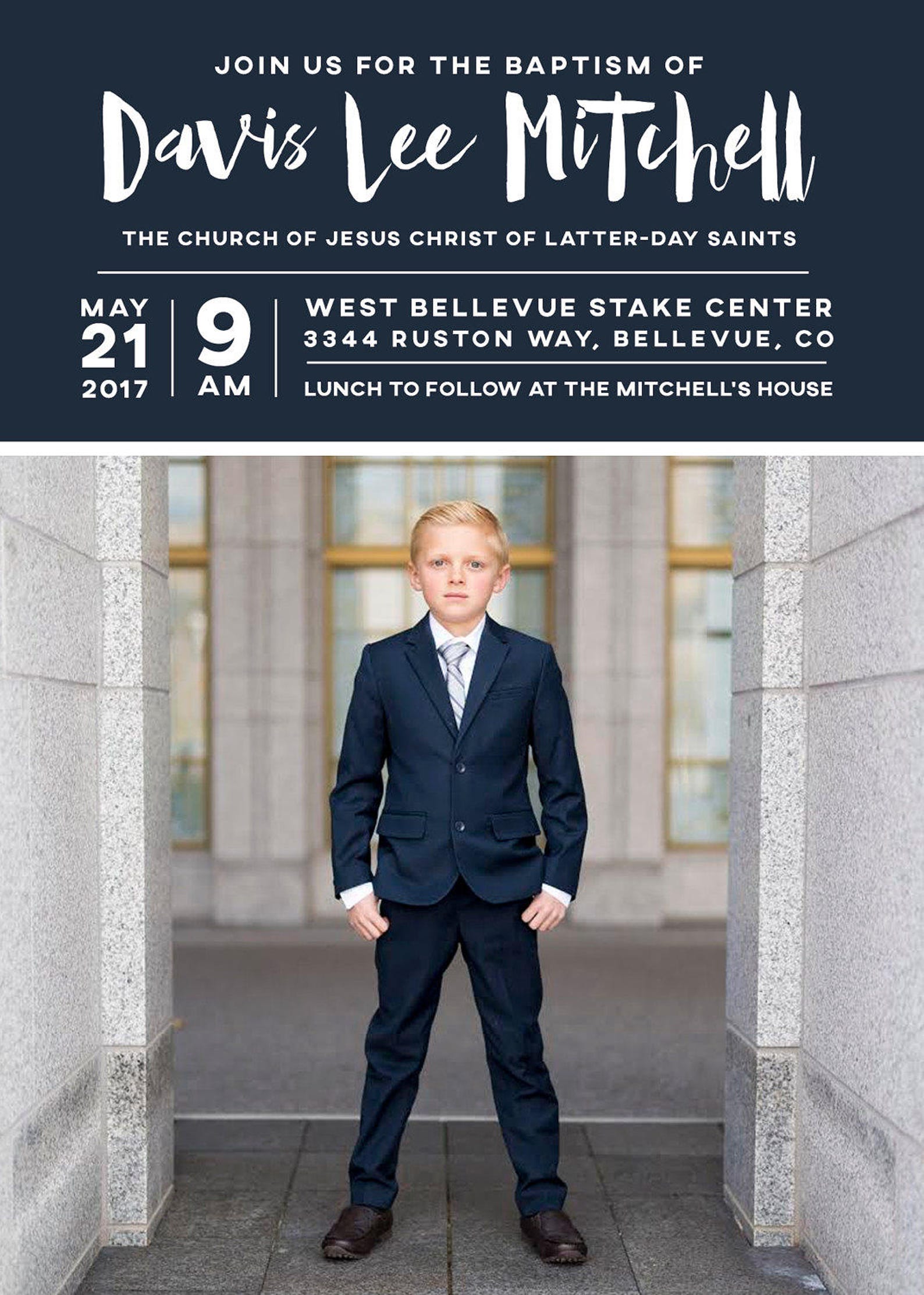 Baptism Invitation LDS Baptism Invitation Modern Digital - Etsy