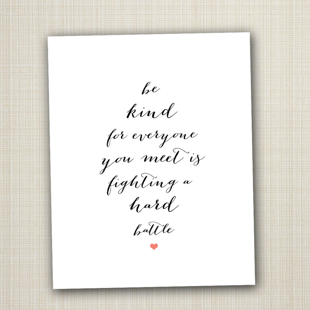 Be Kind Printable 8x10 Art Print INSTANT DOWNLOAD - Etsy