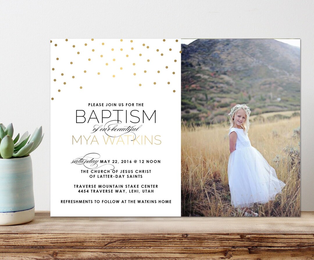 Baptism Invitation - LDS Baptism Invitation, Modern Digital Design ...