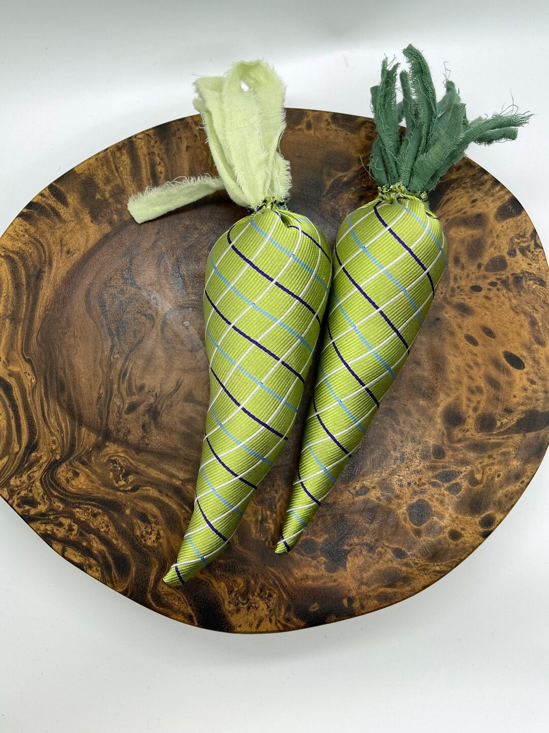 Carrot Pair Made From Repurposed Necktie Plush Stuffed - Etsy