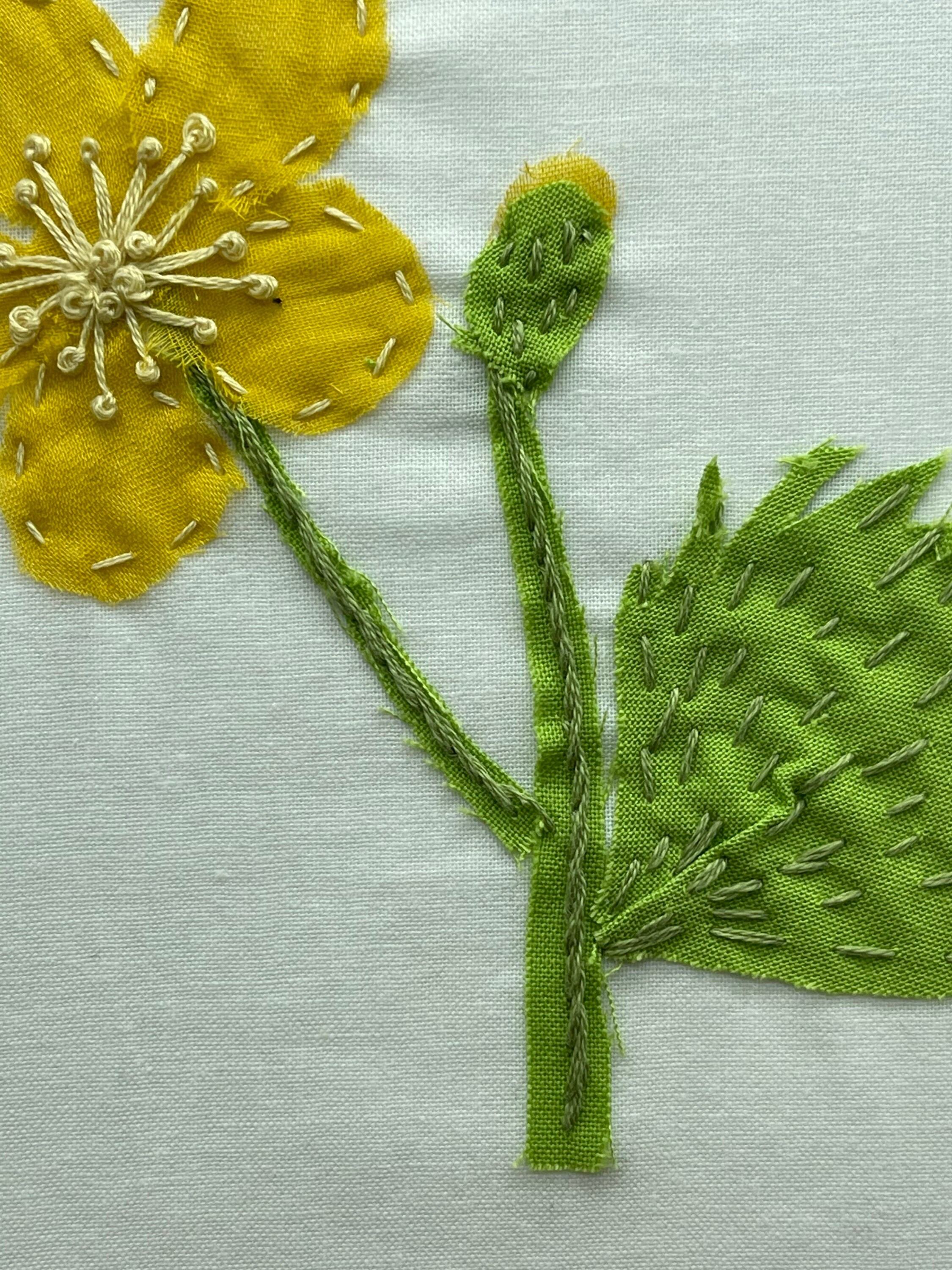Yellow Buttercup Fiber Art Embroidery - Etsy