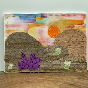 Desert Sunset Fiber Art Embroidery - Etsy