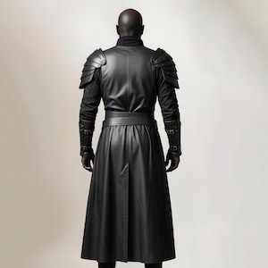 100% Black Leather Medieval Cloak Armor - Hooded Cloak Costume for ...