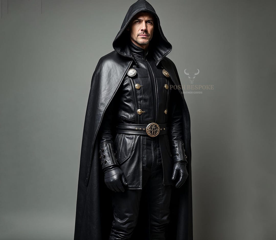 Custom Leather Cloak, Medieval Cosplay Outfit, Renaissance Fair Costume ...