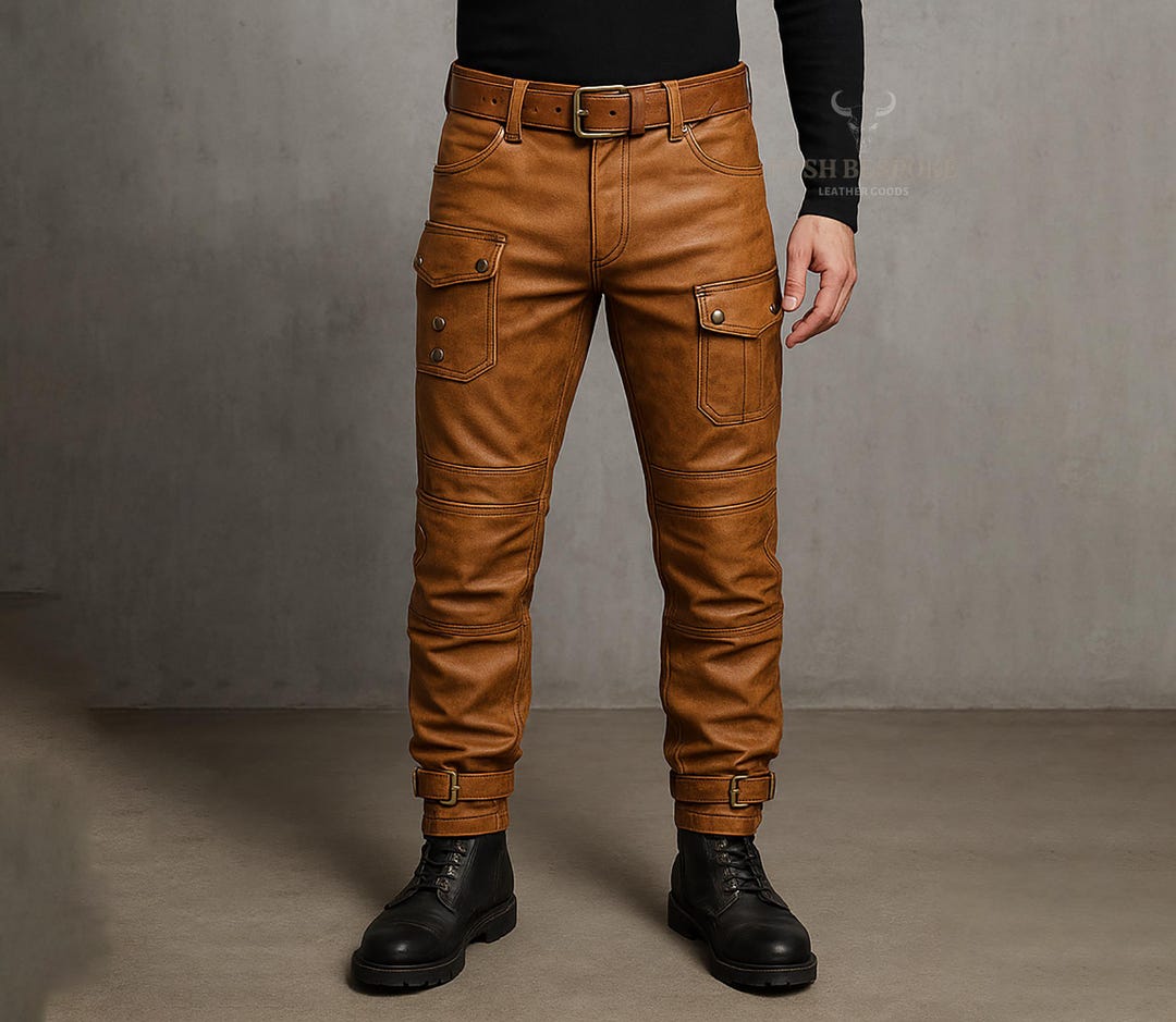 Custom Made Yellow Leather Steampunk Pants for Men | Gothic Festival ...