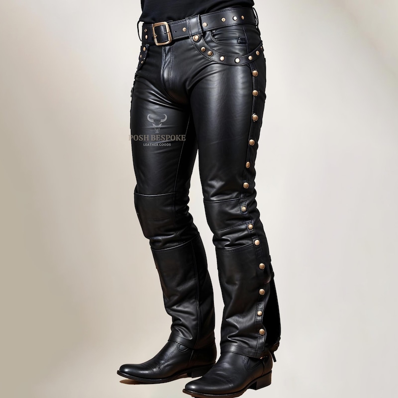 Man in leather pants with a bulge - Etsy.de