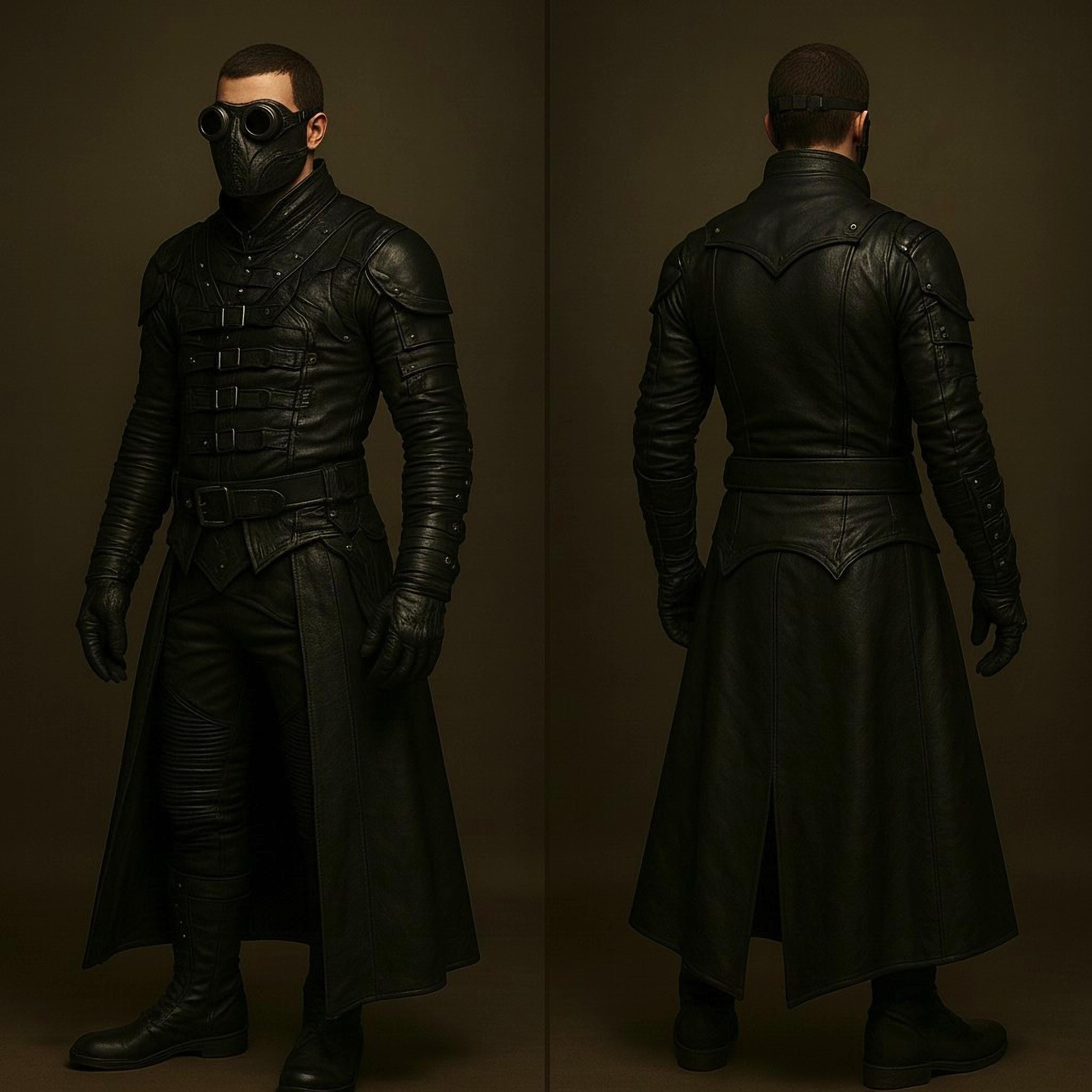 Gothic Plague Doctor Trench Coat | Black Leather Hooded Cloak ...