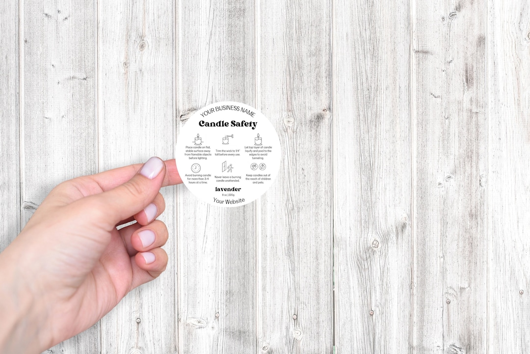 Printed Candle Warning Stickers/labels, Candle Instruction Stickers ...