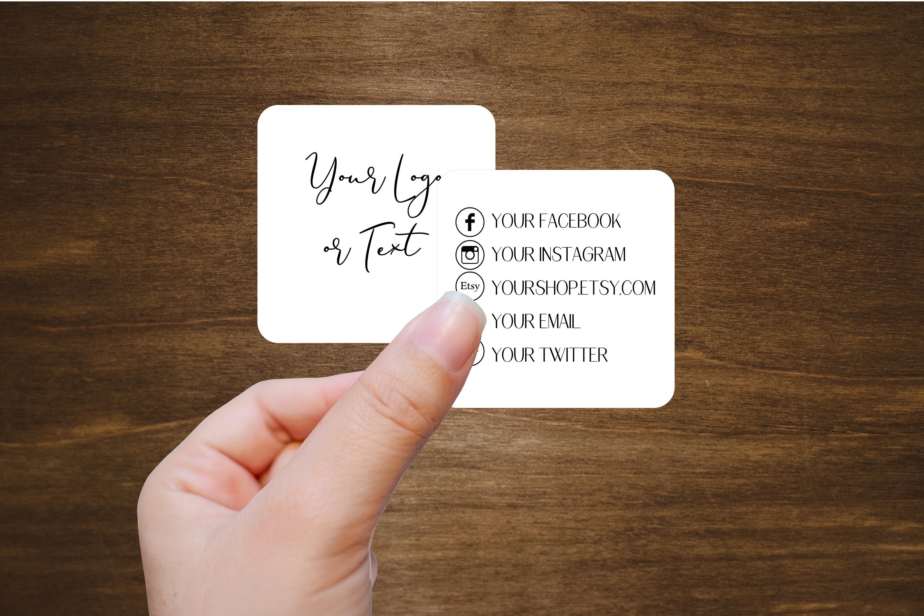 Printed-your Logo or Text, Social Media Cards, Enclosure Cards ...