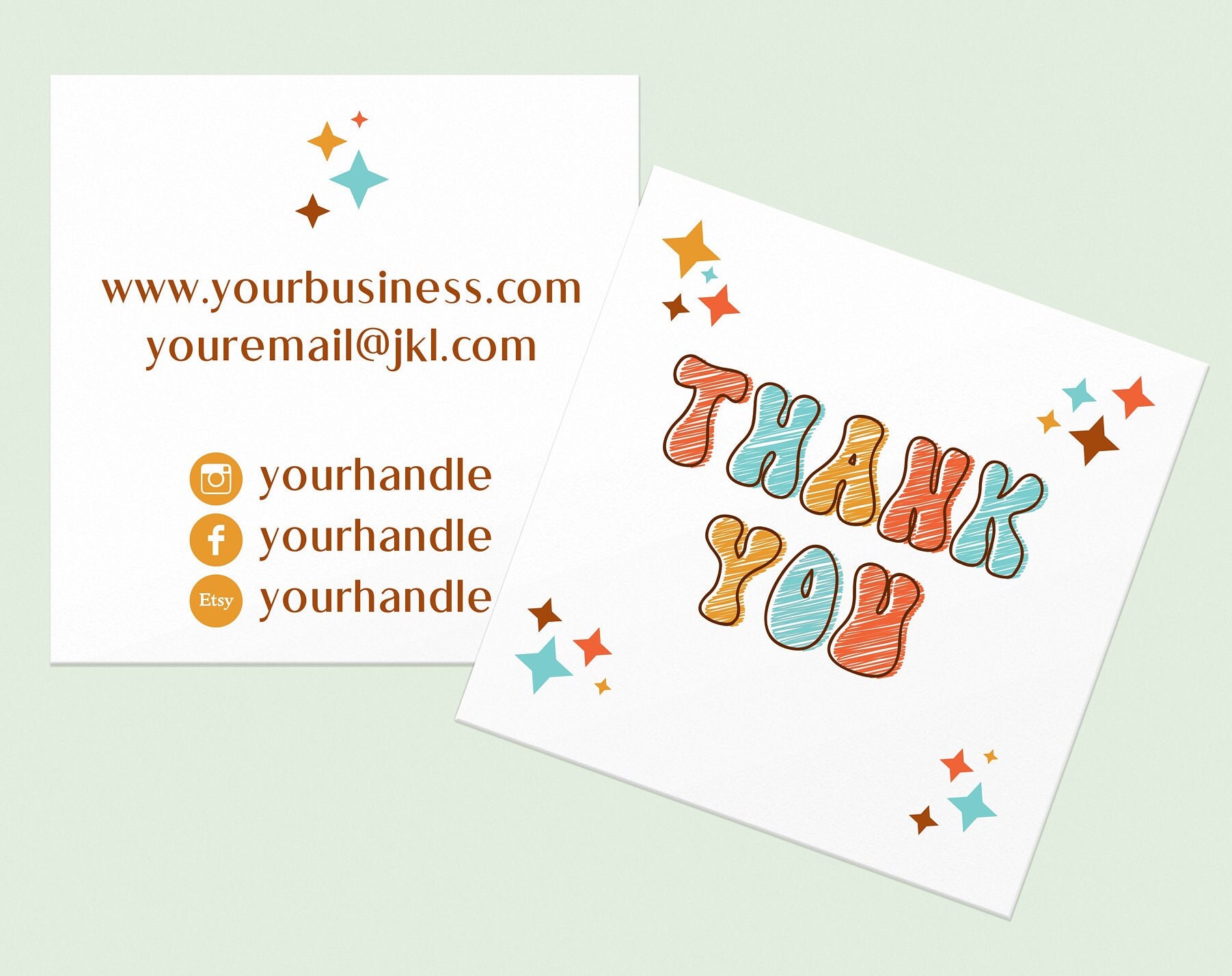 Printed-retro Scribble Thank You for Your Order Cards, Mini Thank You ...