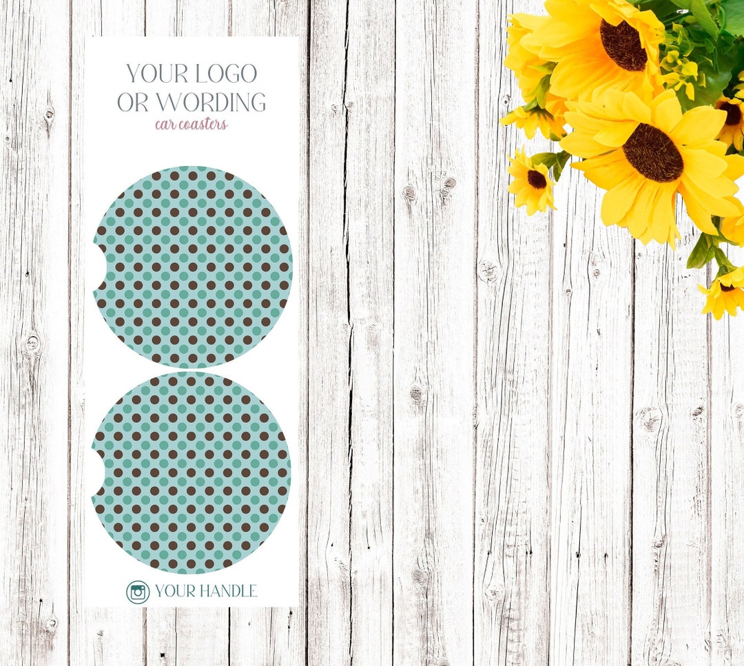 PRINTED Customized Car Coaster Display Cards- Your Logo, Your Wording ...