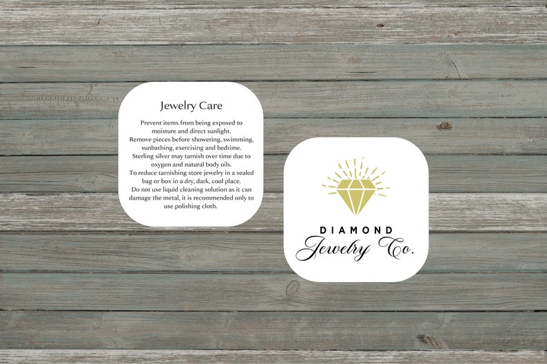 Printed-personalized With Your Logo And/or Text Care Cards, Jewelry, T ...