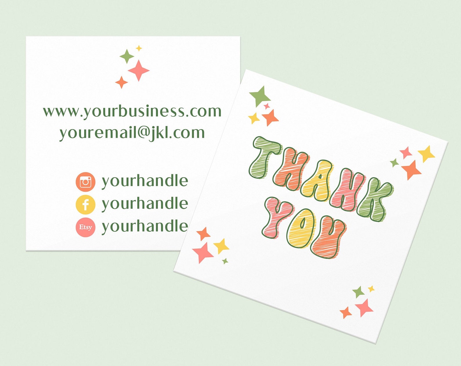 Printed-retro Scribble Thank You for Your Order Cards, Mini Thank You ...