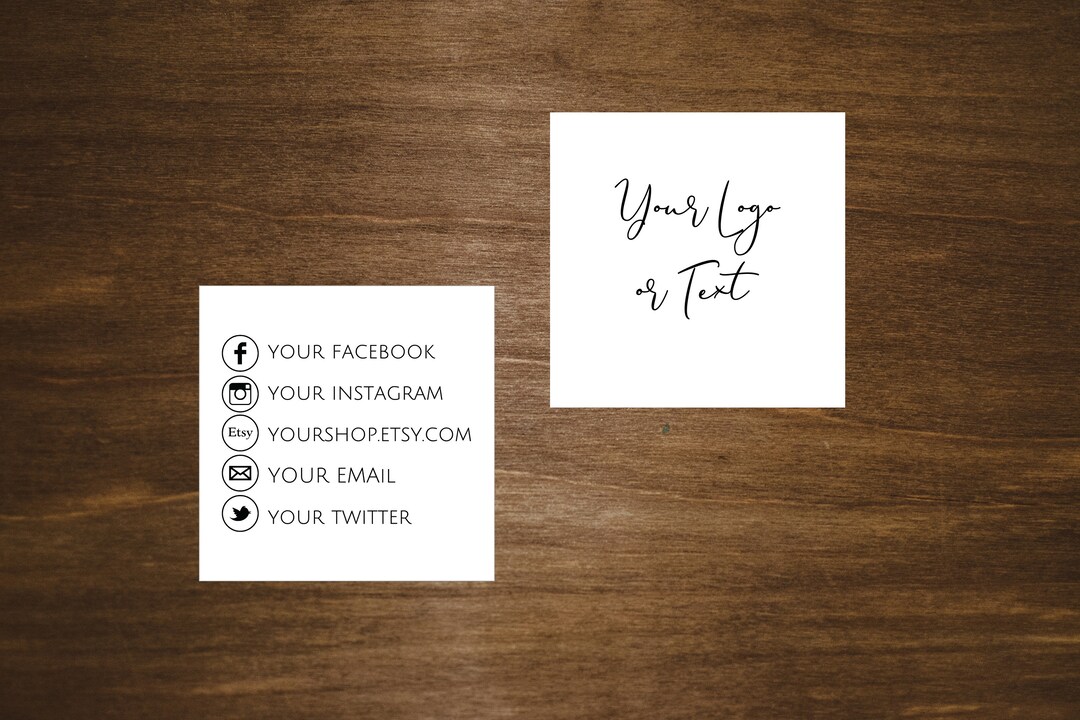 Printed-your Logo or Text, Social Media Cards, Enclosure Cards ...