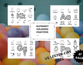 Printable (ABC) A to Z Wordstracing Worksheets. Kindergarten (preschool ...