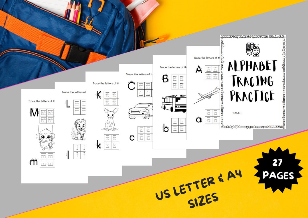 Printable (ABC) A to Z Alphabet Tracing Worksheets. Kindergarten ...