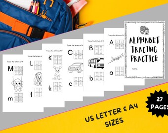 Printable (ABC) A to Z Wordstracing Worksheets. Kindergarten (preschool ...