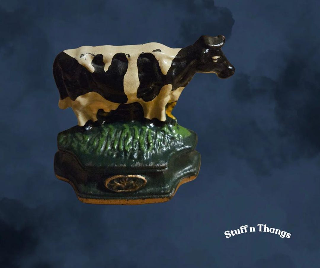Vintage Cast Iron Holstein Cow Door Stop. - Etsy