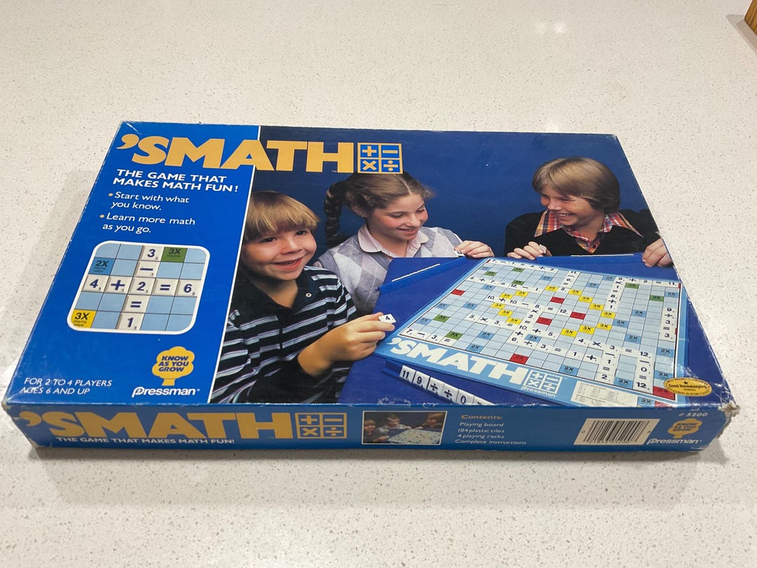 Vintage 'smath Game Pressman Toy Corp, 1984, 5200 Math, Family Game Night, Ages 6 & Up, Number ...