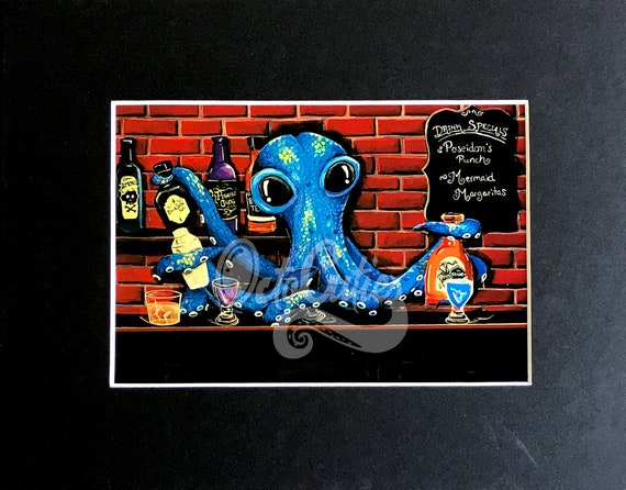 Bartender Octocutie Metal Print - Etsy