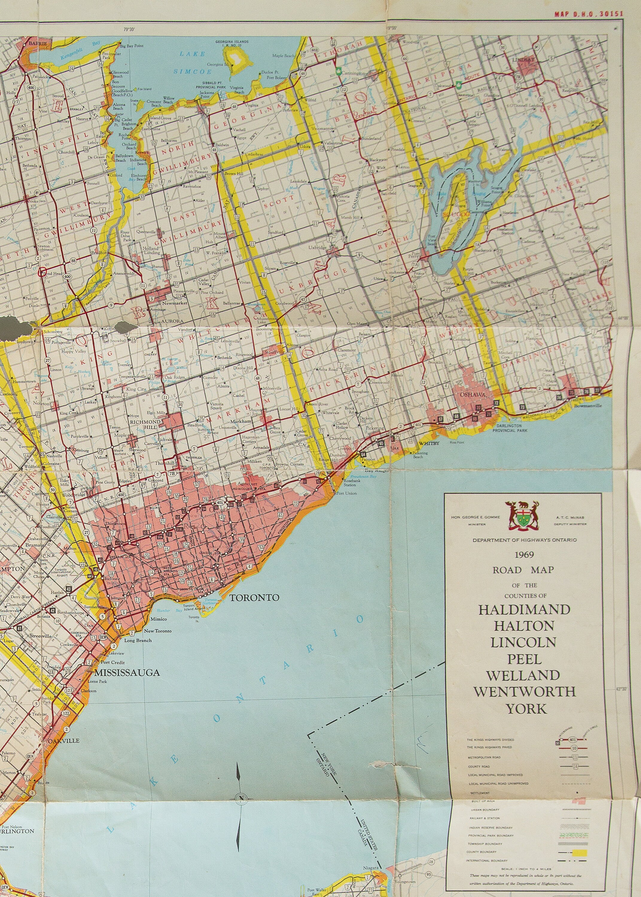 1969 Vintage Map of Toronto Greater Toronto Area - Etsy