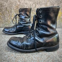 Vintage Tattoos Motif Vegan Combat Boots, Old School Tattoos Faux ...