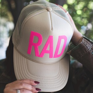 Tan RAD Trucker Hat Favorite Hat Perfect Gift Bestie Gift Otto Trucker ...