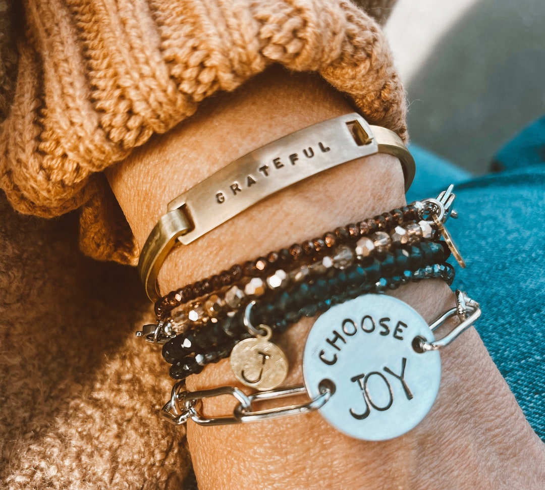 Hand Stamped Choose Joy Bracelet - Etsy