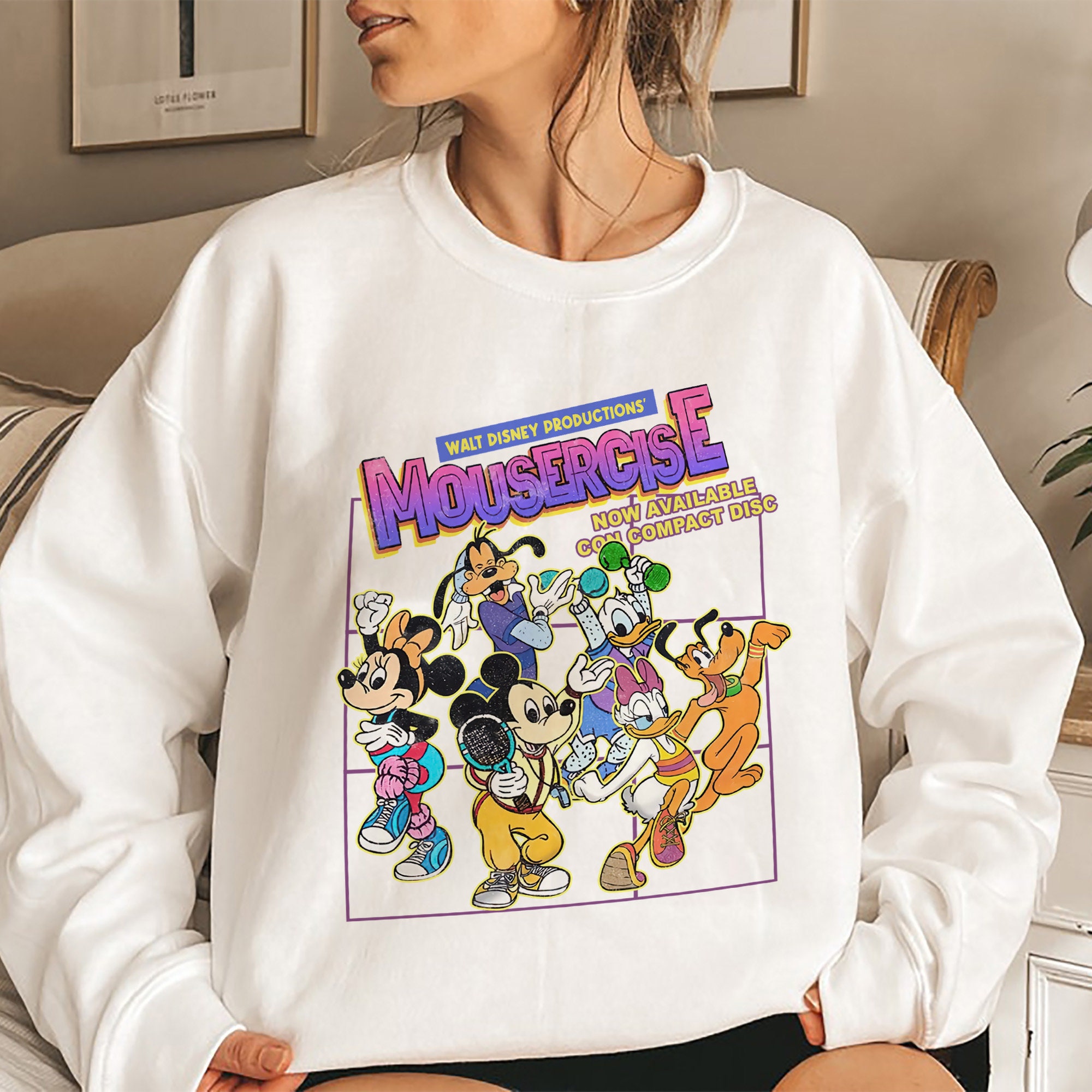 Mickey and Friends Sweatshirt, Vintage Disney Mousercise 90's ...