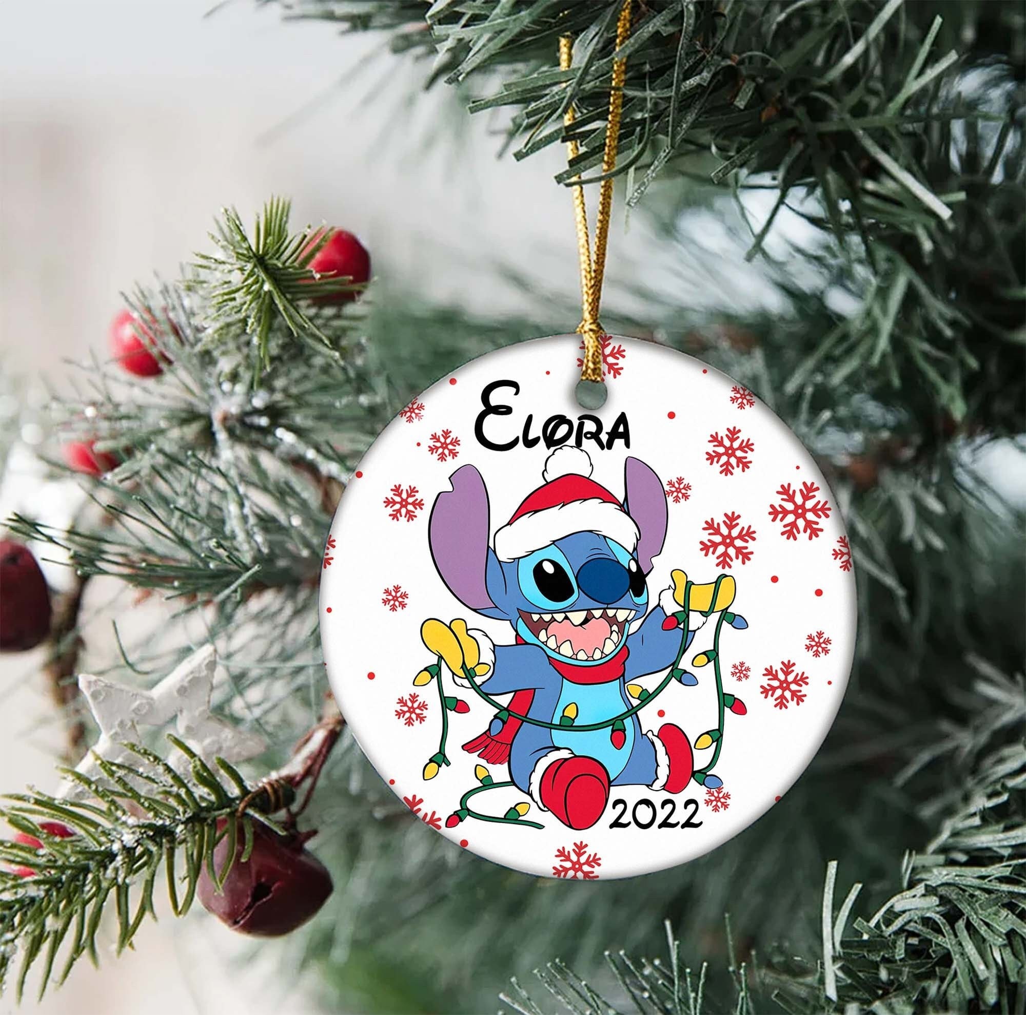 Personalized Stitch Ornament, Disney Stitch Ornament, Christmas Stitch ...